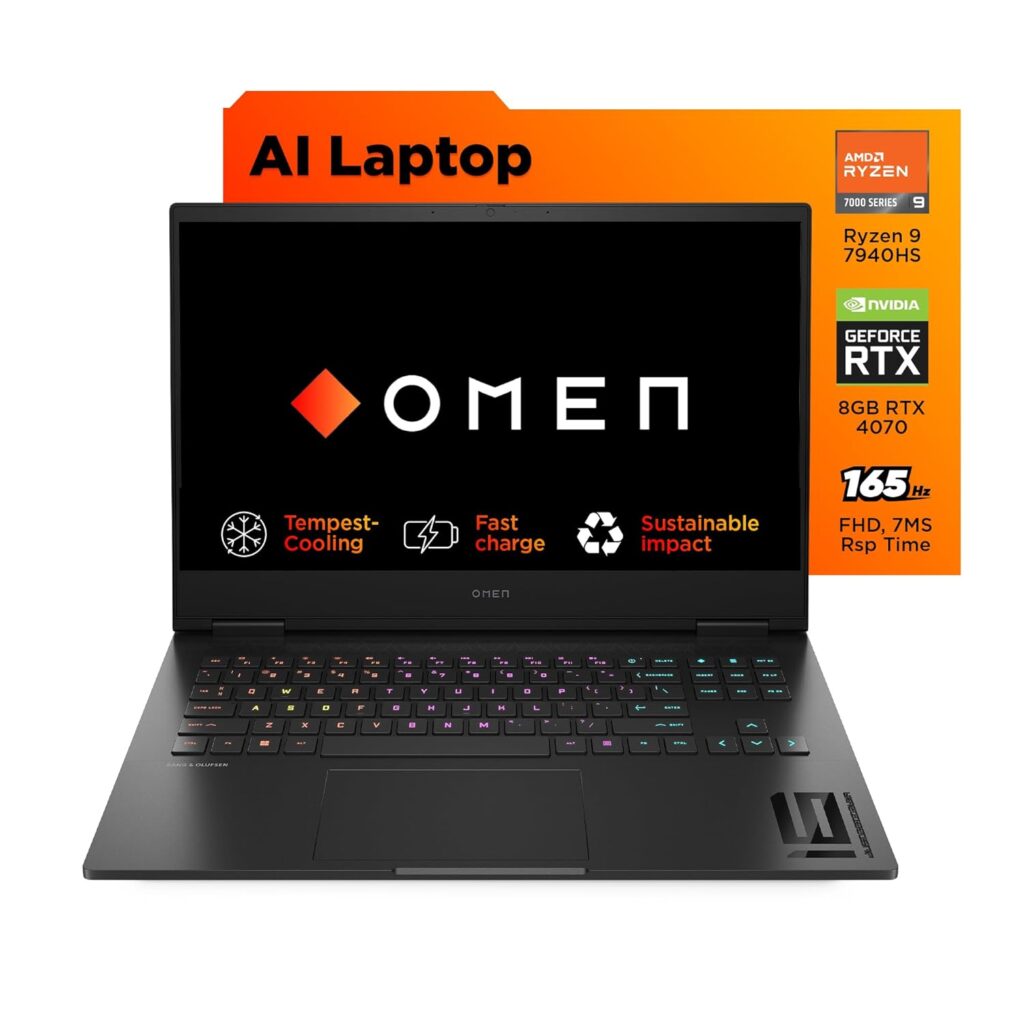 HP OMEN Gaming Laptop with AMD Ryzen 9 7940HS AI Technology, 8GB RTX ...